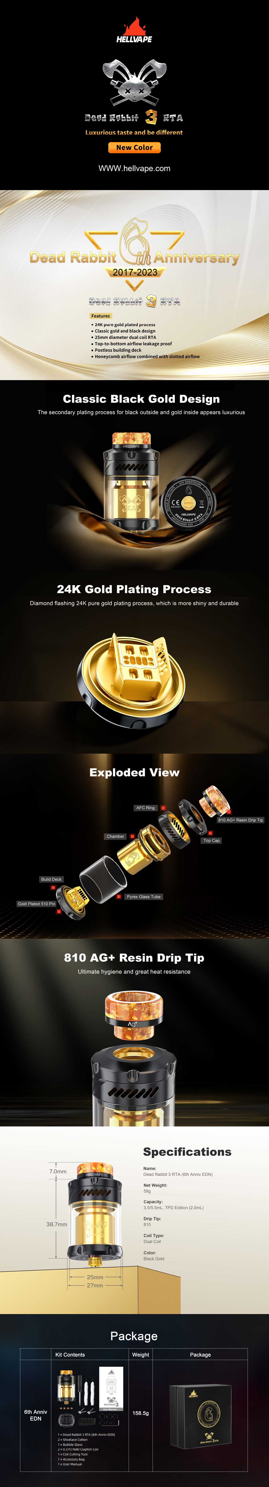 Dead Rabbit V3 RTA 6th Anniversary - Hellvape • Hobby Vapeo